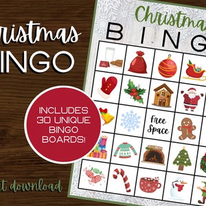Christmas Bingo Christmas Game Holiday Bingo Winter Bingo Digital ...