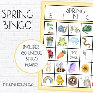 Spring Bingo Springtime Bingo Printable Spring Bingo Instant Download ...