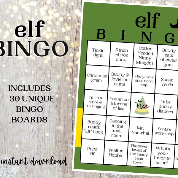 Christmas Bingo Card - Etsy