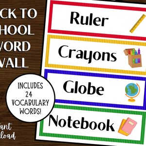 Back to School Word Wall School Word Wall School - Etsy