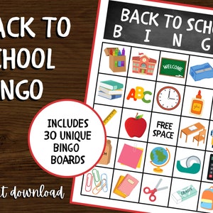 Back to School Bingo School Bingo Welcome Bingo Back to - Etsy