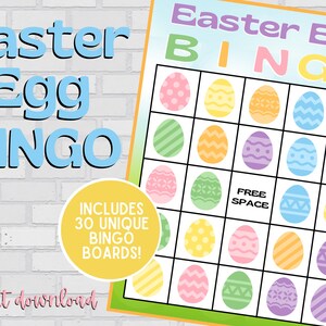 Easter Egg Bingo Easter Bingo Instant Download Spring - Etsy