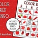 Red Bingo Color Red Bingo Colors Bingo Learning Colors - Etsy
