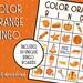 Orange Bingo Color Orange Bingo Colors Bingo Learning | Etsy