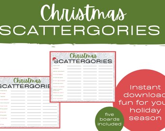 Christmas Scattergories Xmas Scattergories Printable Game - Etsy