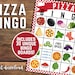 Pizza Bingo Pizza Party Bingo Pizza Night Bingo Pizza - Etsy