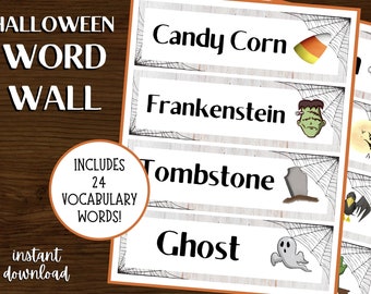 Halloween Word Wall October Word Wall Halloween Vocabulary - Etsy