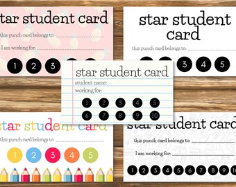 Star Punch Card - Etsy