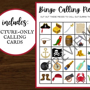 Pirate Bingo Pirate Birthday Party Instant Download Set of 30 Cards ...