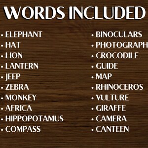 Safari Word Wall | Safari Vocabulary Cards | Instant Download | Safari ...