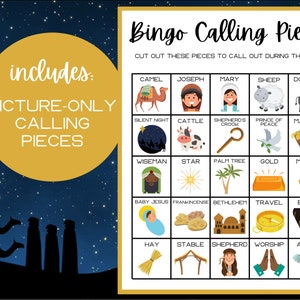 Nativity Bingo Christmas Bingo Christ Birth Bingo Christmas Nativity ...