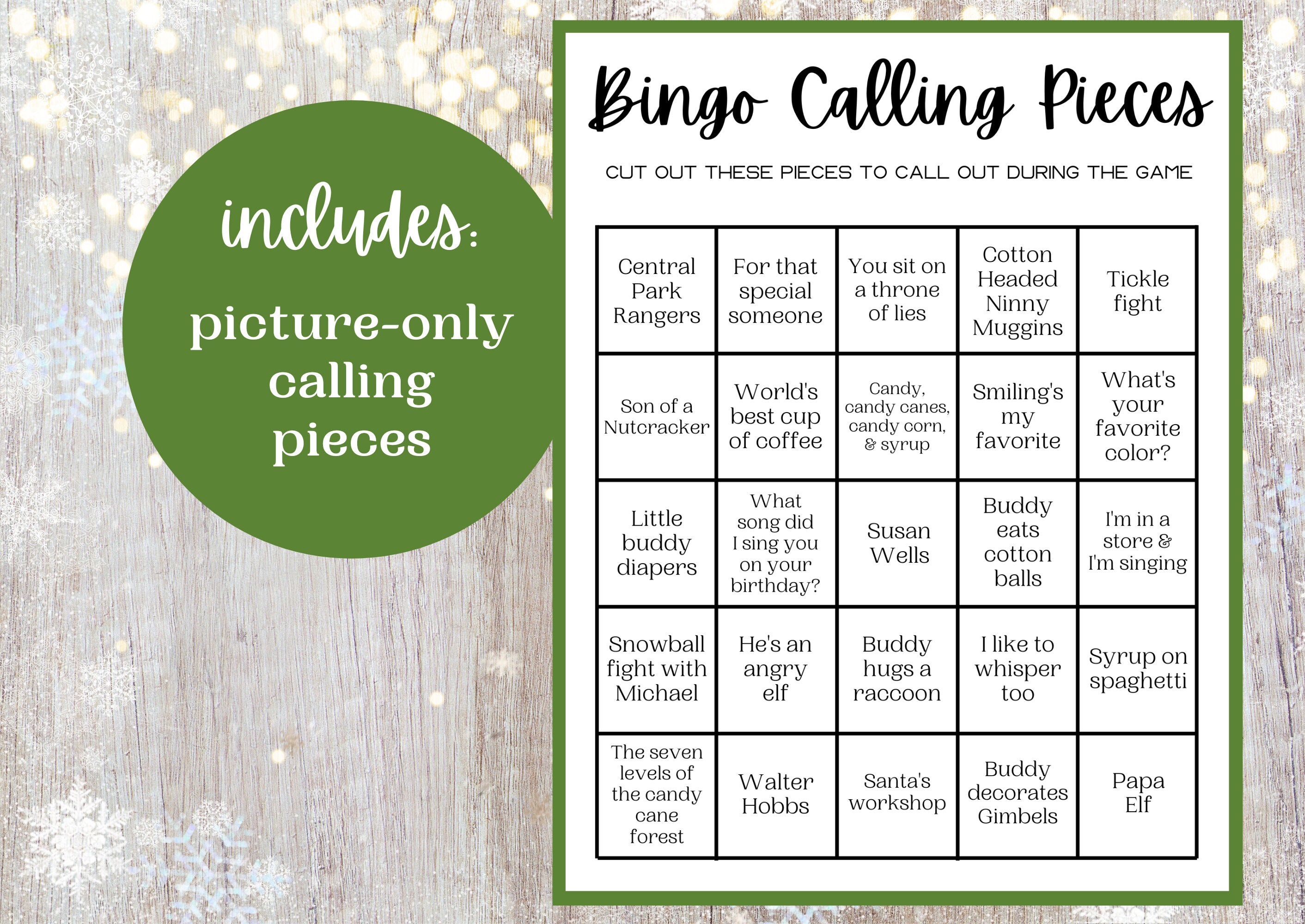 Elf Bingo Buddy the Elf Bingo Christmas Bingo Set of 60 - Etsy
