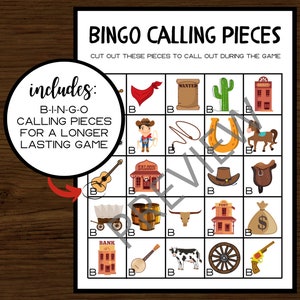 Wild West Bingo | Wild West Party Game | Wild West Birthday | Instant ...