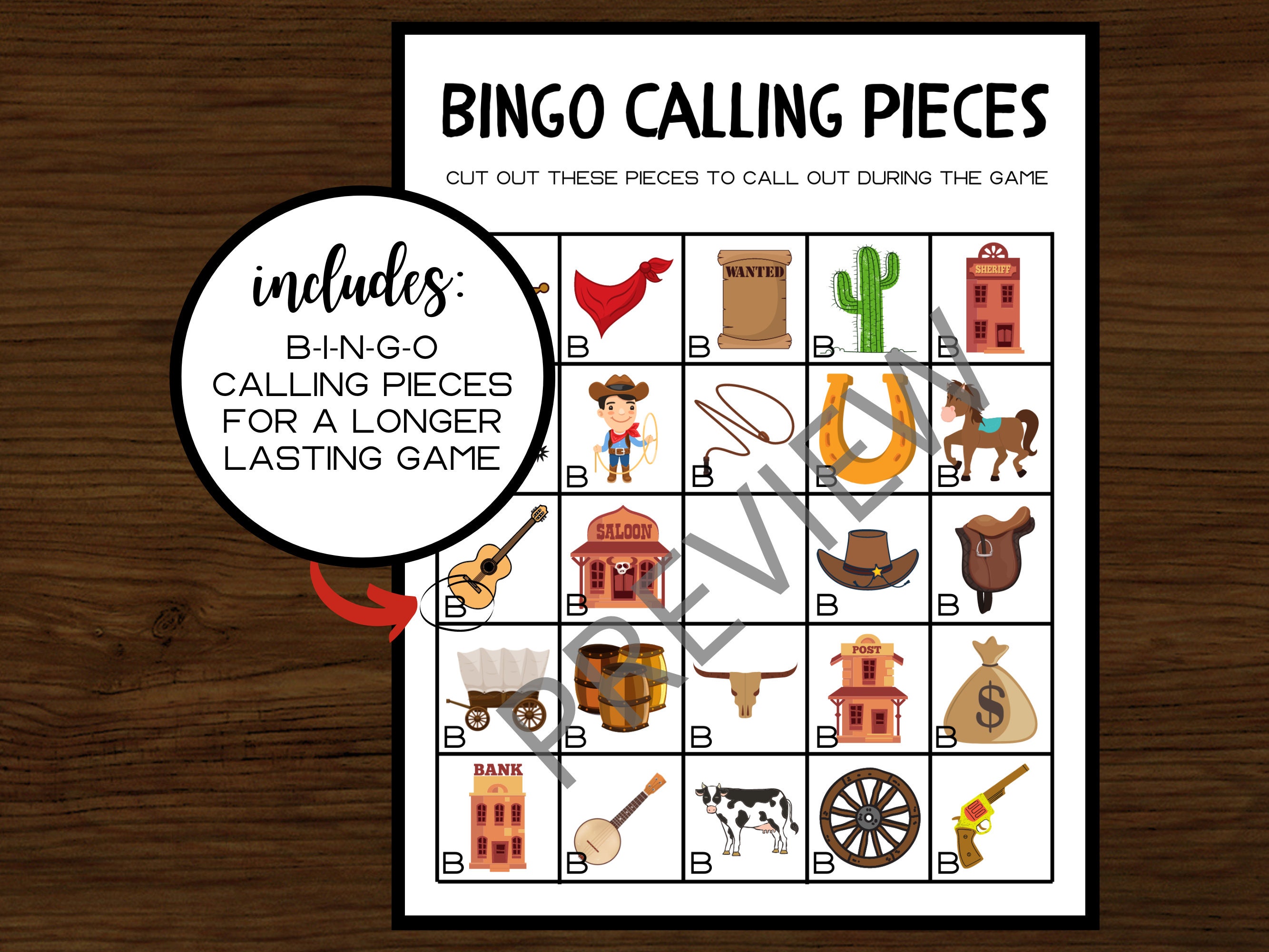 Wild West Bingo | Wild West Party Game | Wild West Birthday | Instant ...