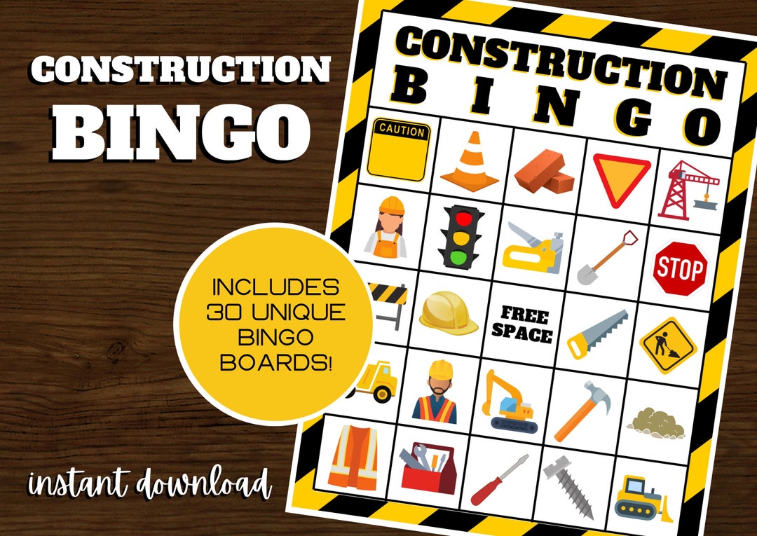 Construction Bingo Community Helper Bingo Under Construction Bingo ...