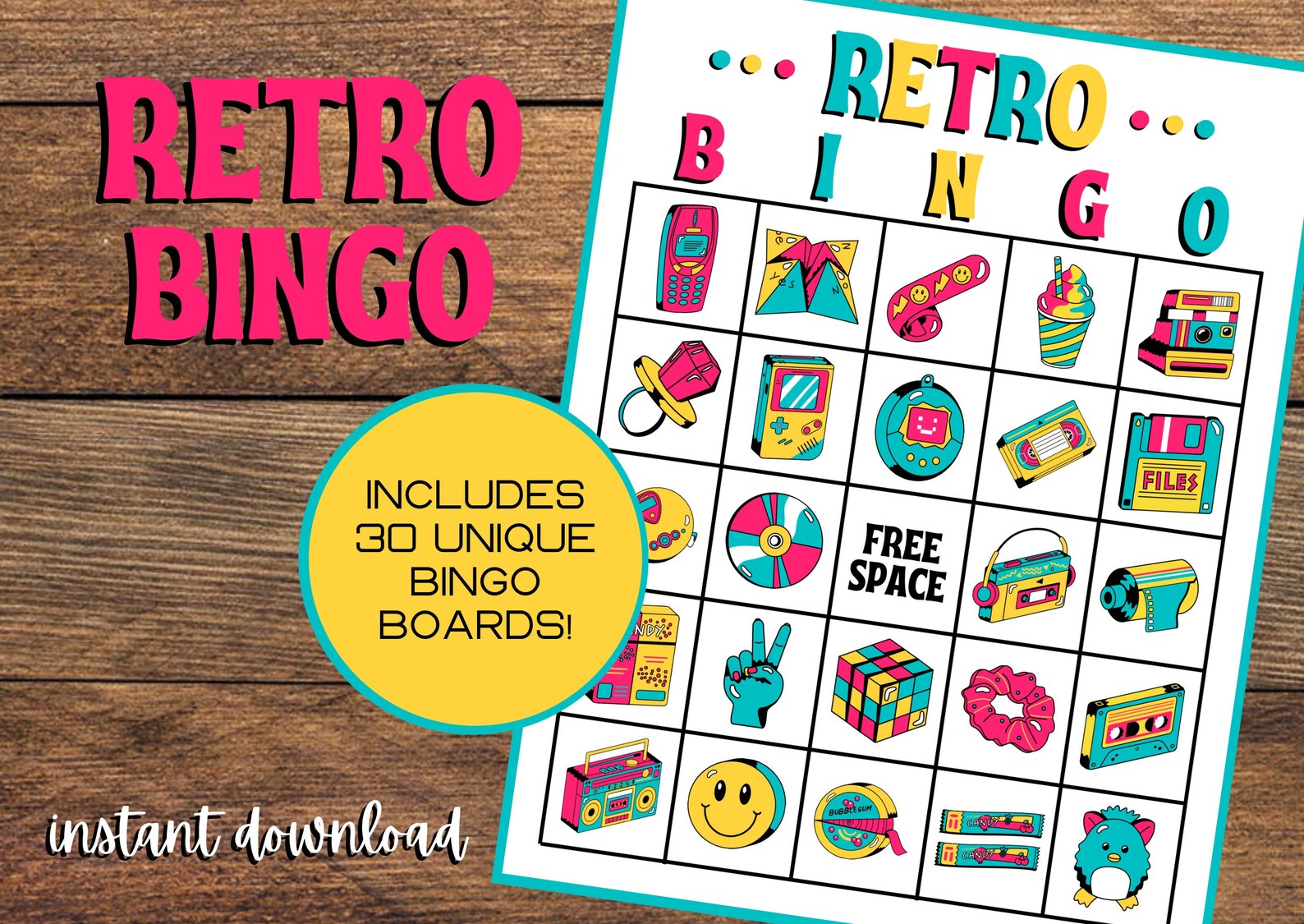 Retro Bingo Throwback Bingo 1980's Bingo 1990's - Etsy