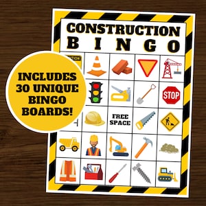Construction Bingo | Community Helper Bingo | Under Construction Bingo ...