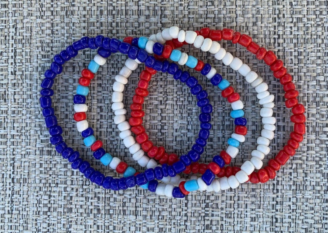 Fourth of July Bracelets | 4th of July Beaded Bracelets | Red White and ...
