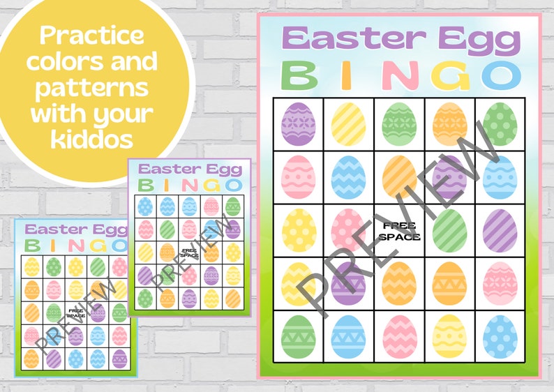 Easter Egg Bingo Easter Bingo Instant Download Spring - Etsy