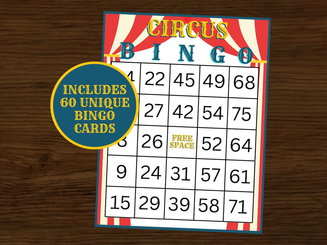 Circus Bingo | Circus Party | Circus Birthday | Circus Carnival Bingo ...