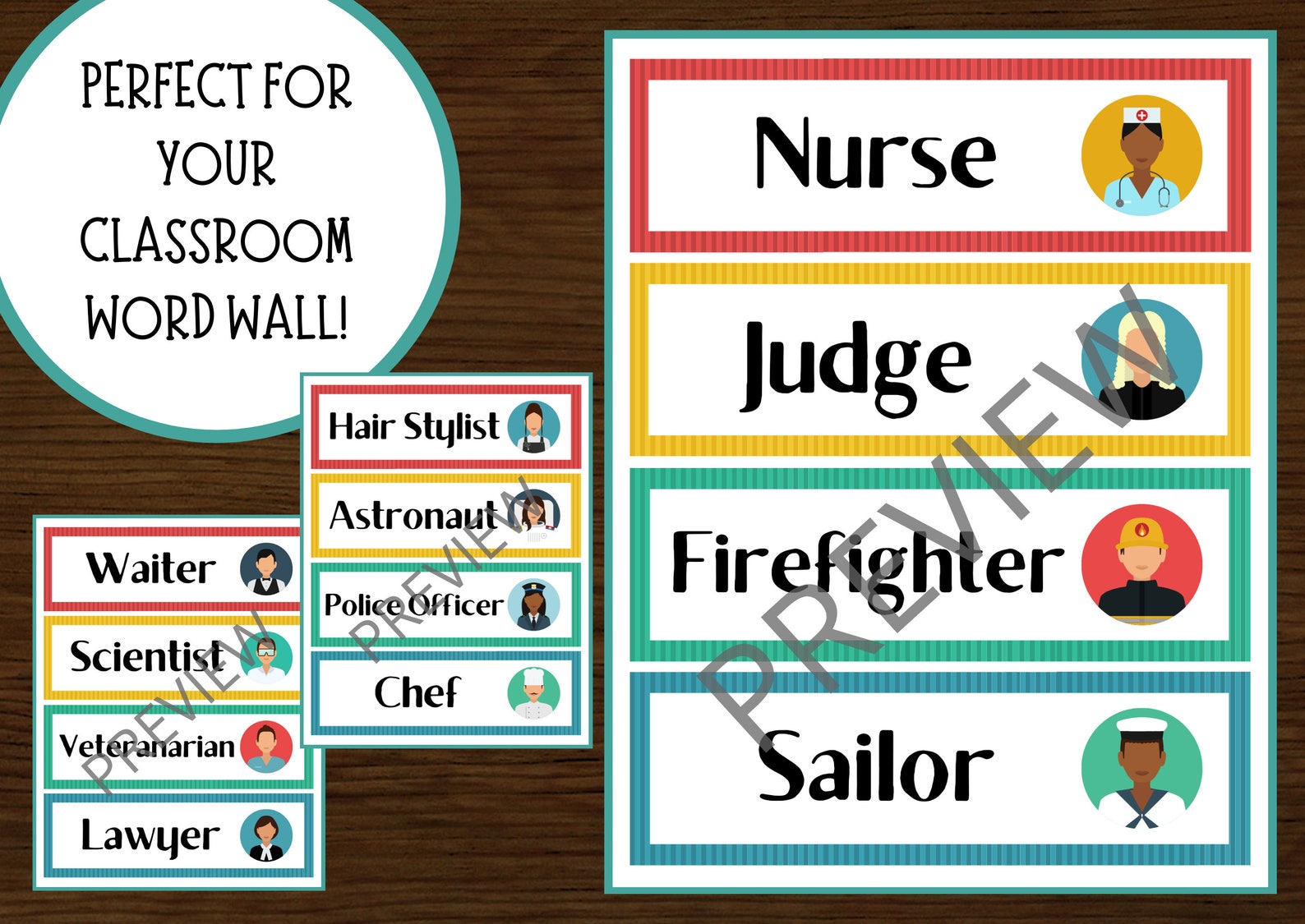 Community Helpers Word Wall Jobs Word Wall Community - Etsy