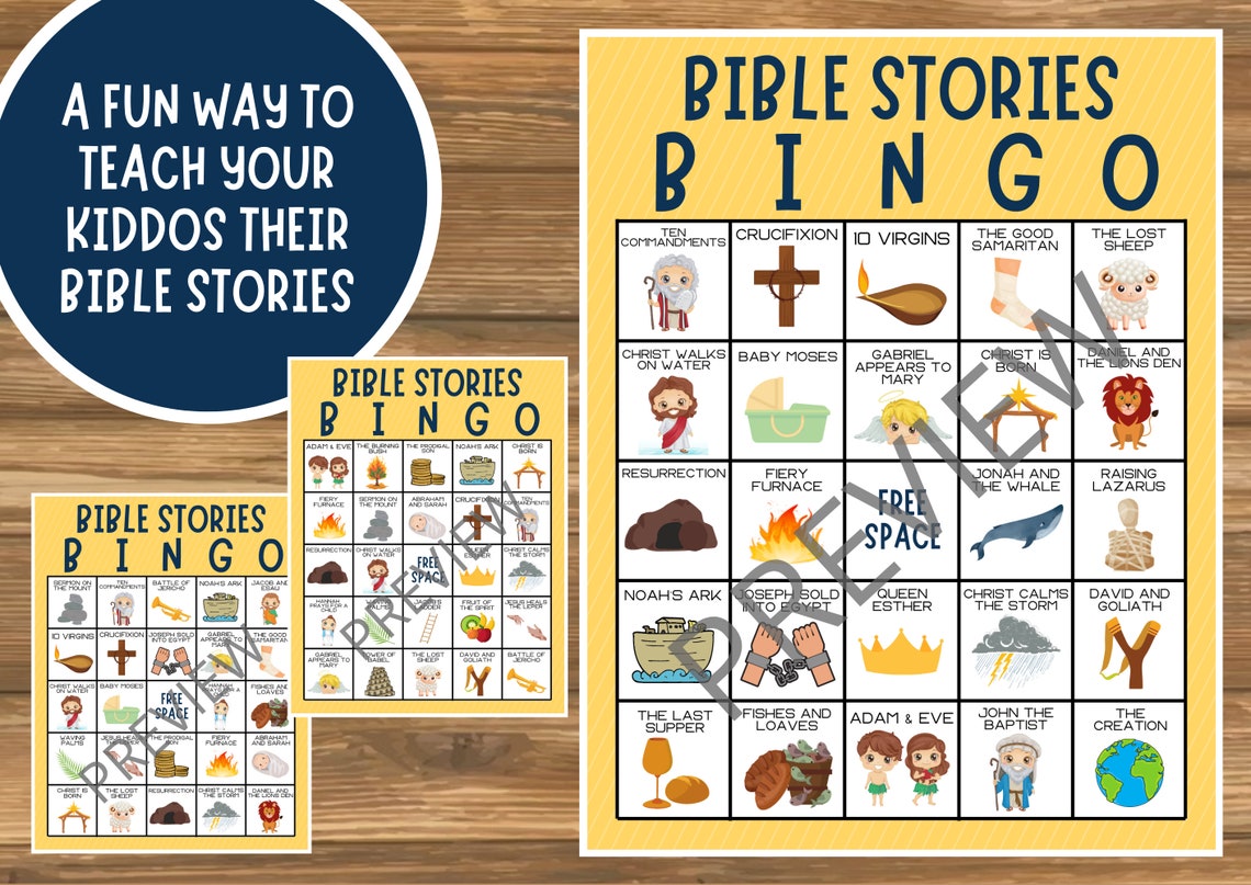Bible Bingo Bible Stories Bingo Bible Story Bingo - Etsy