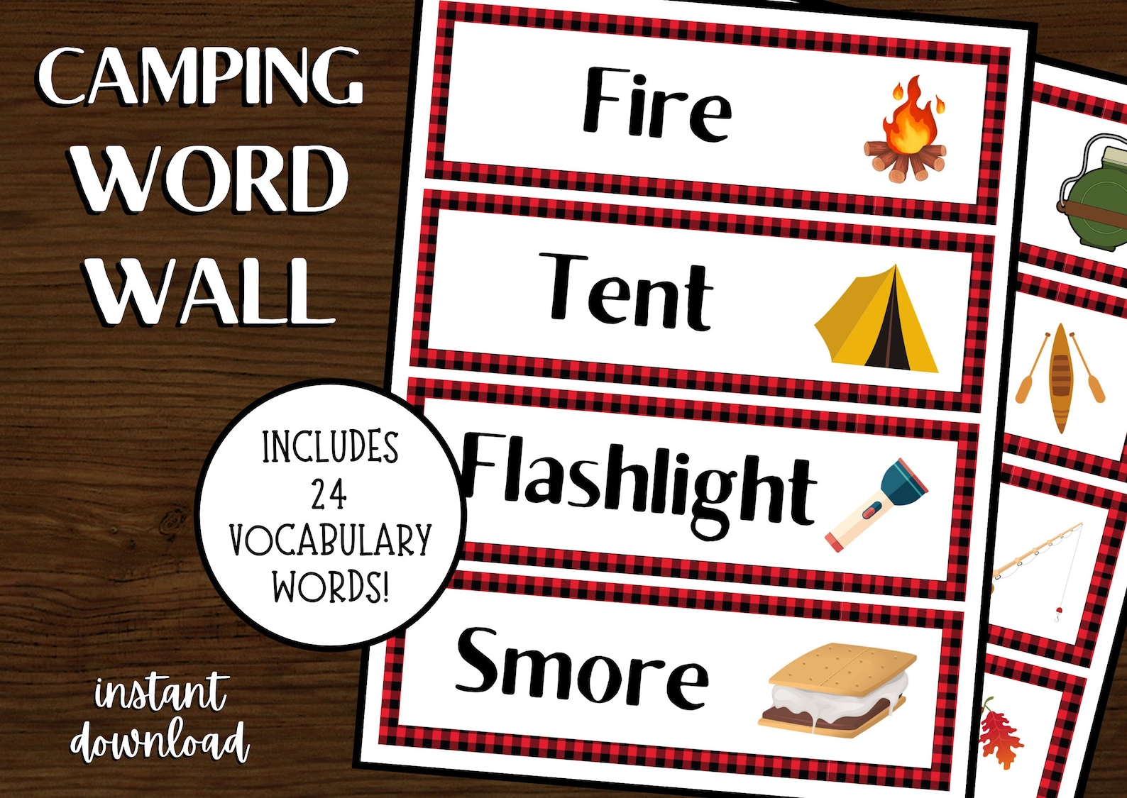 Camping Word Wall Forest Word Wall Woods Word Wall | Etsy
