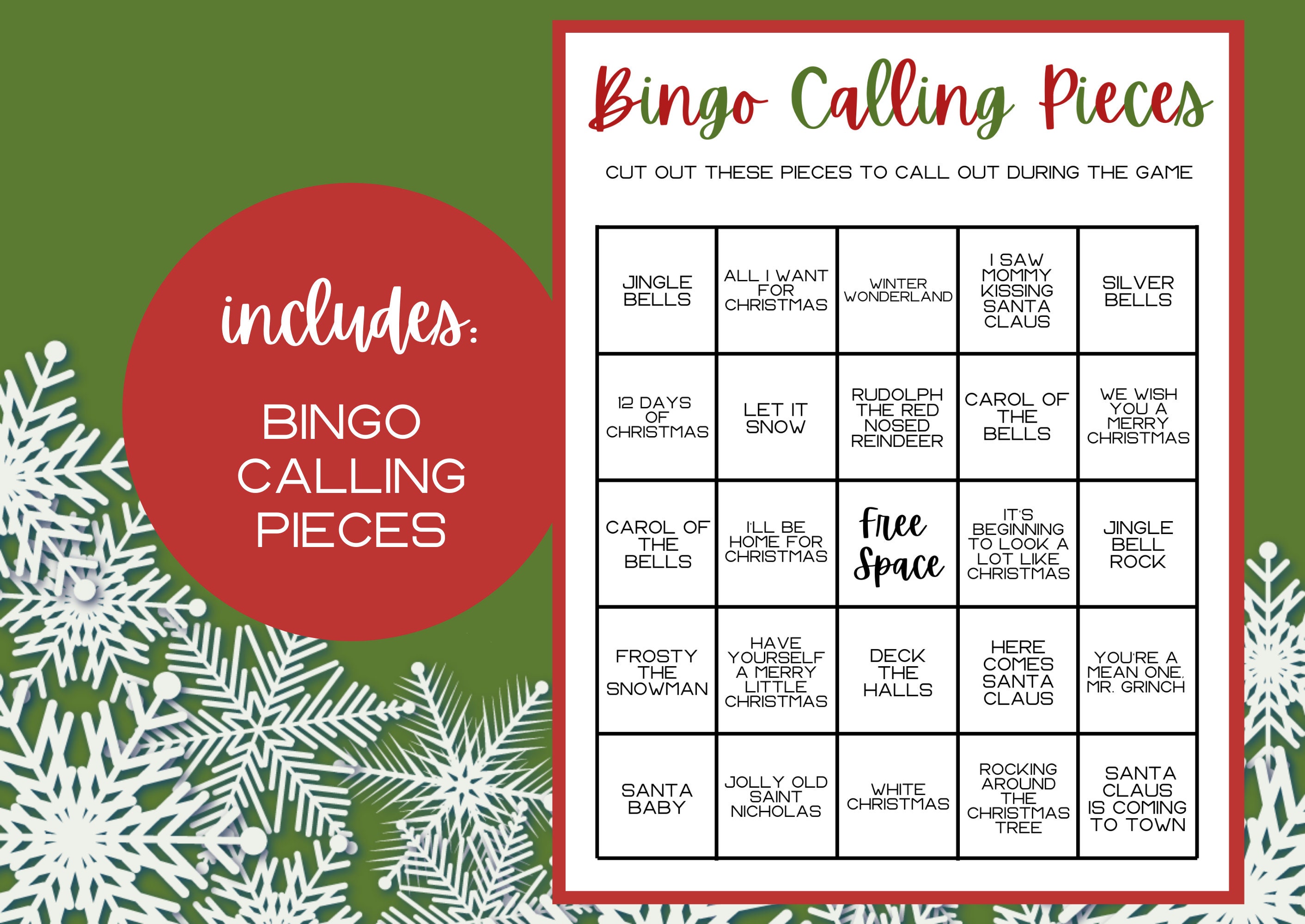 Christmas Song Bingo | Christmas Bingo Cards | Classing Christmas Song ...
