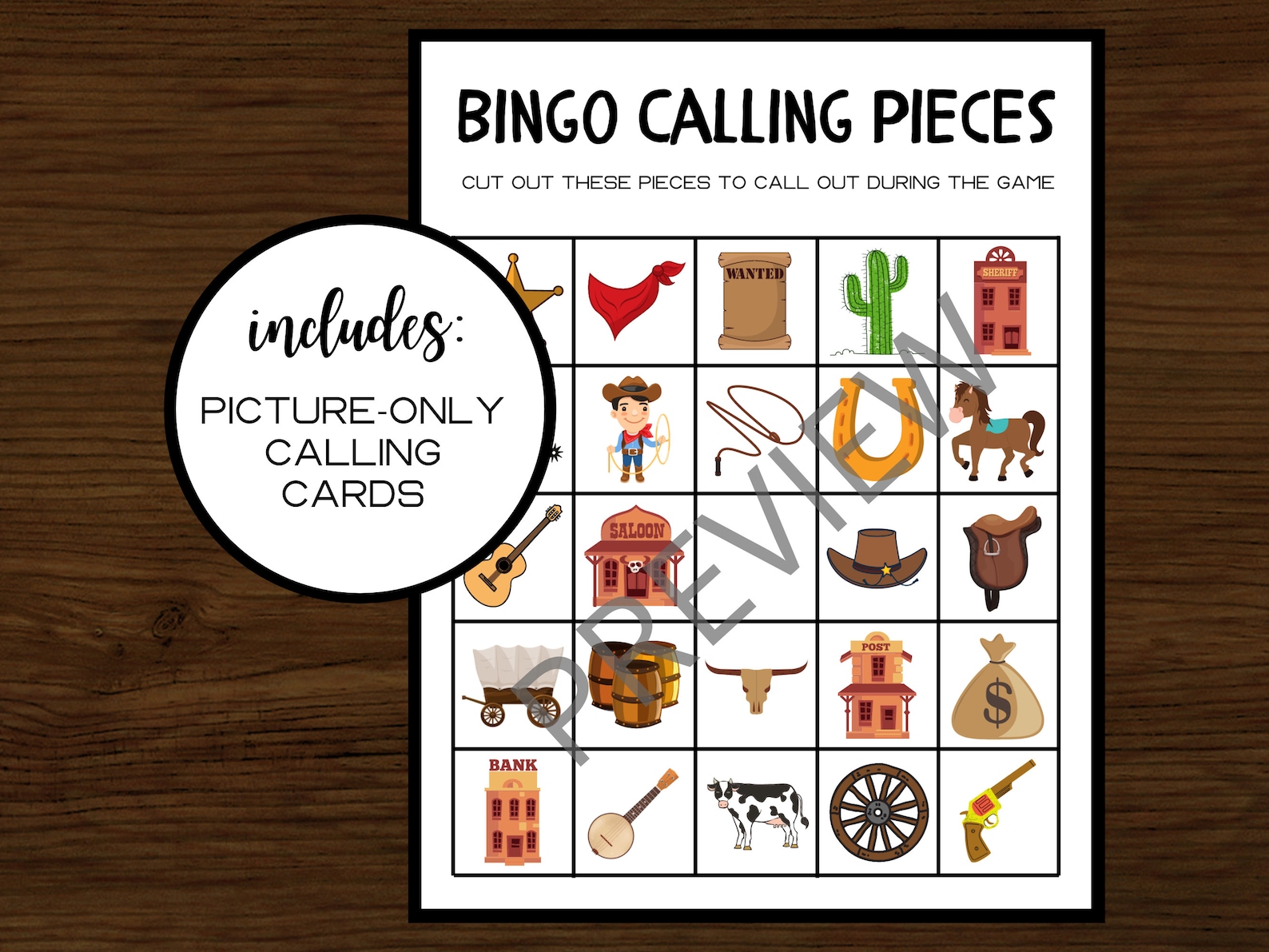Wild West Bingo | Wild West Party Game | Wild West Birthday | Instant ...