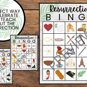 Resurrection Bingo Easter Bible Bingo Easter Sunday Bingo Crucifixion ...