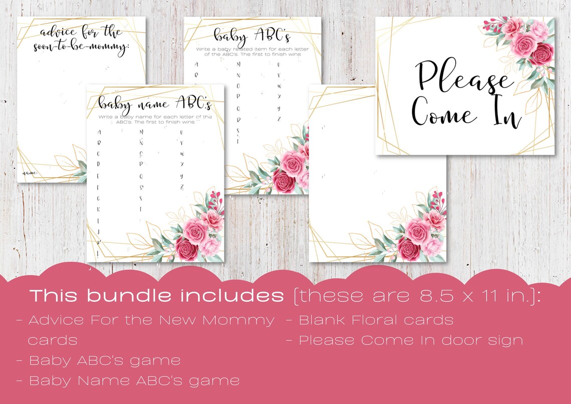 Printable Baby Shower Games Baby Shower Games Bundle Baby | Etsy