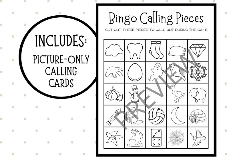 White Bingo Color White Bingo Colors Bingo Learning - Etsy