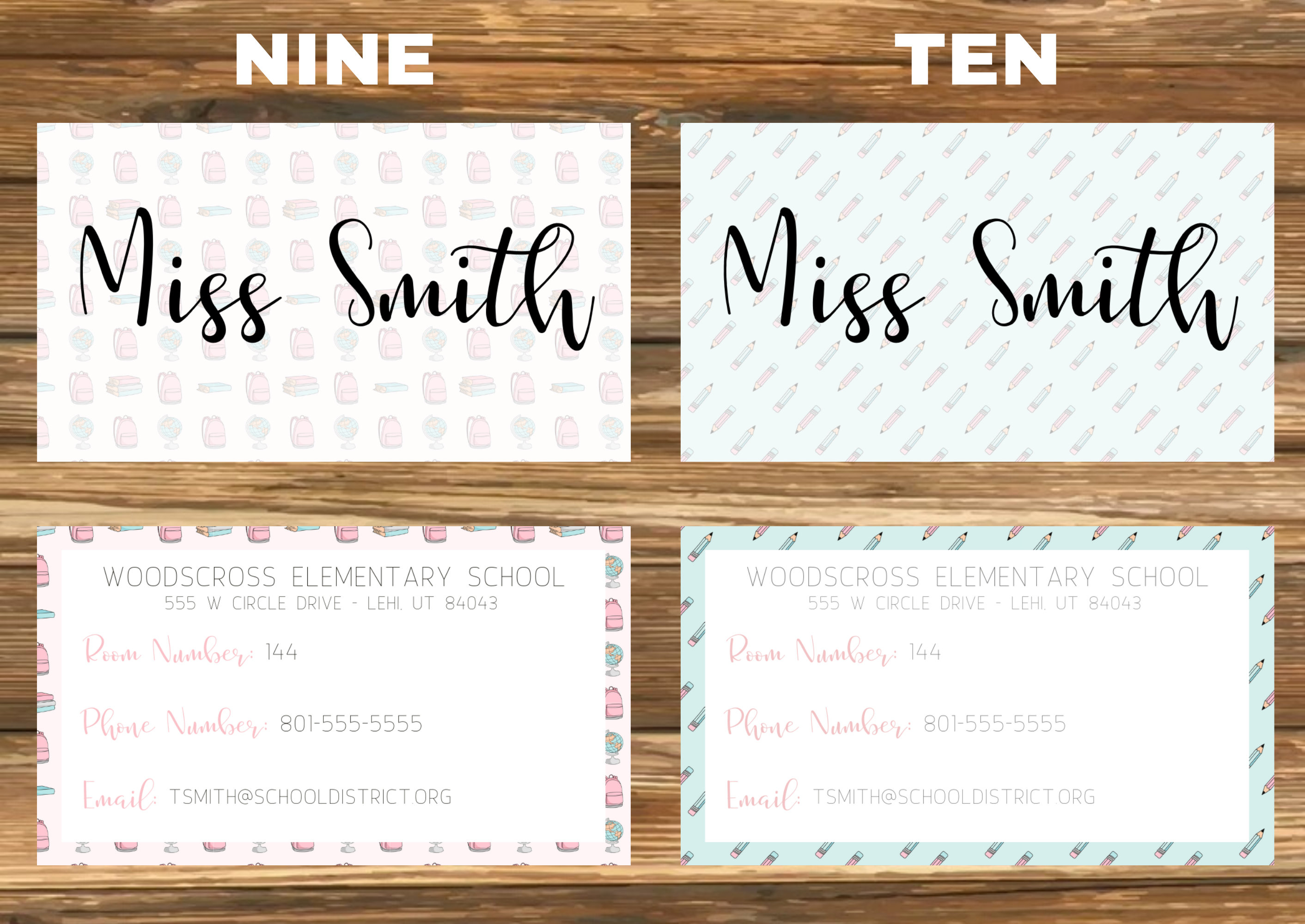 Teacher Contact Card Teacher Business Card Teacher Calling | Etsy