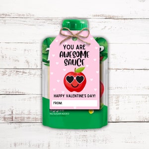 Applesauce Valentine Printable | Classroom Valentine | Valentine ...