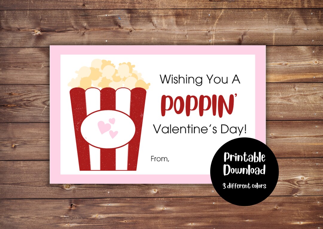 Valentine's Popcorn Printable | Valentine's Popcorn | Valentine's Treat ...