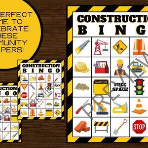 Construction Bingo Community Helper Bingo Under Construction Bingo ...