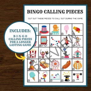 Carnival Bingo | Carnival Party | Carnival Birthday | Circus Carnival ...