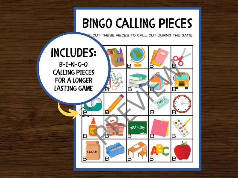 Back to School Bingo Game | Set of 30 Printable Cards (instant Download ...