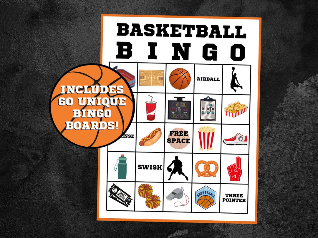 Basketball Bingo Game | Party Birthday, Set of 60 (digital Download) - Etsy