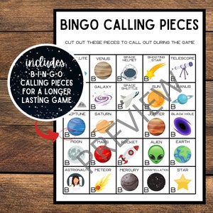 Outer Space Bingo | Solar System Bingo | Instant Download | Set of 30 ...