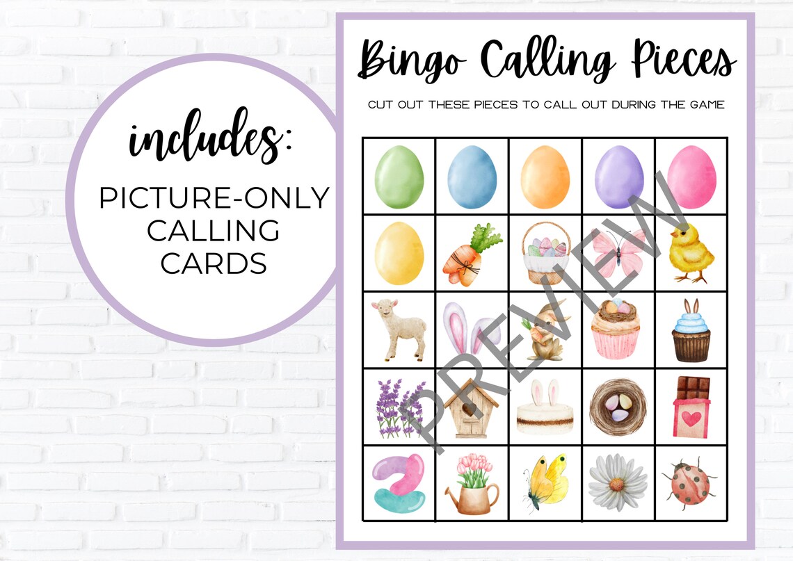 Easter Bingo Spring Bingo Printable Easter Bingo Instant - Etsy