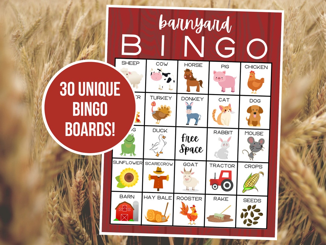 Barnyard Bingo | Farm Bingo | Farm Animals Bingo | Digital Download - Etsy