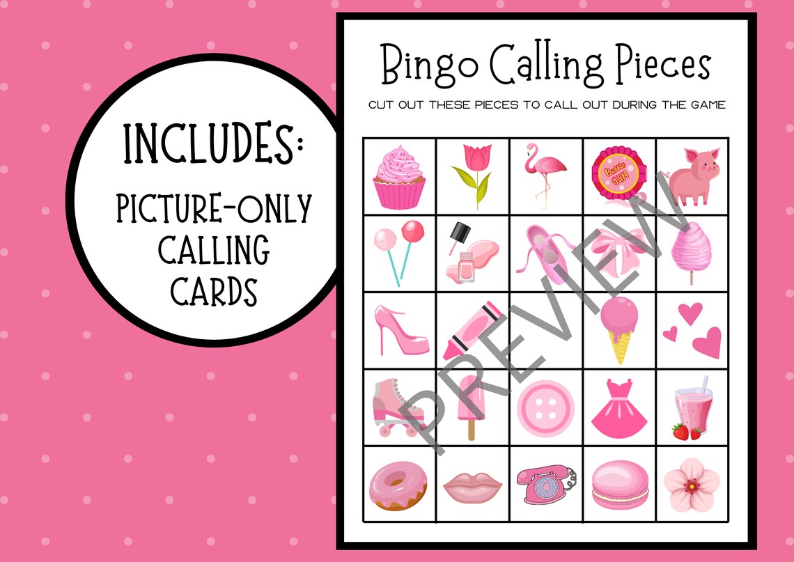 Pink Bingo Color Pink Bingo Colors Bingo Learning Colors - Etsy