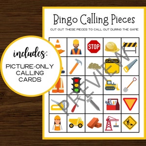 Construction Bingo | Community Helper Bingo | Under Construction Bingo ...