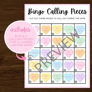 Conversation Heart Bingo | Valentine's Bingo | Valentine's Game ...