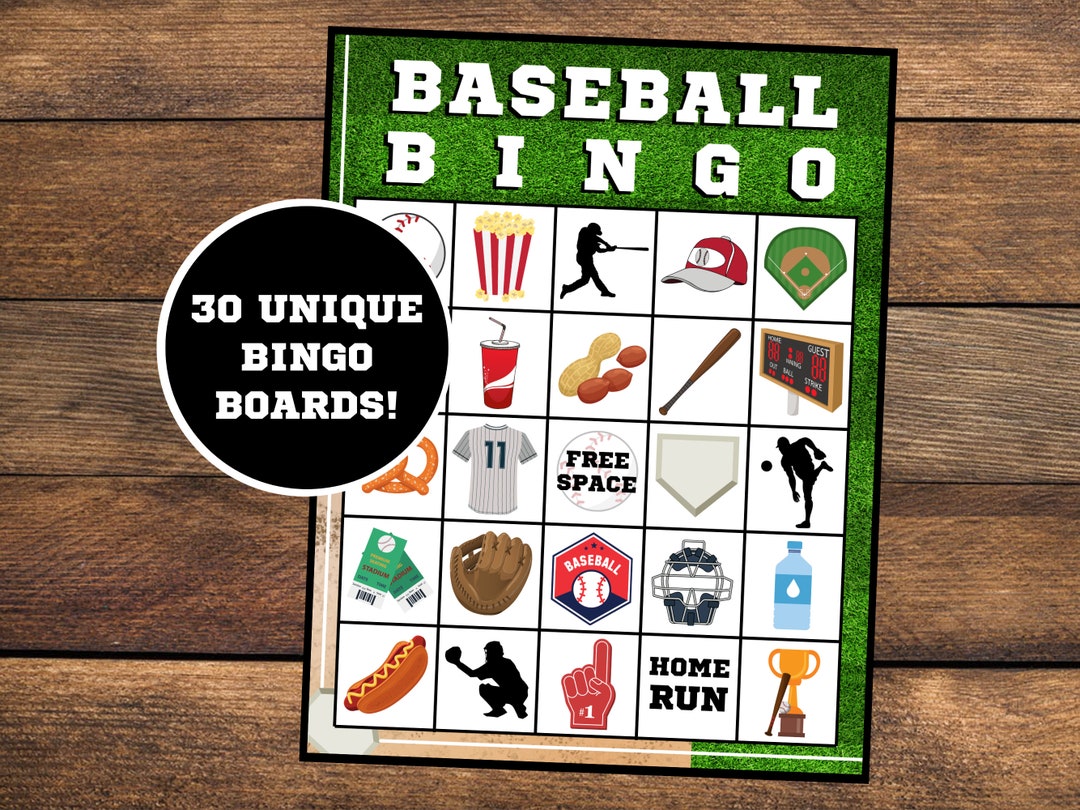 Baseball Bingo | Baseball Birthday | Baseball Party | Instant Download ...