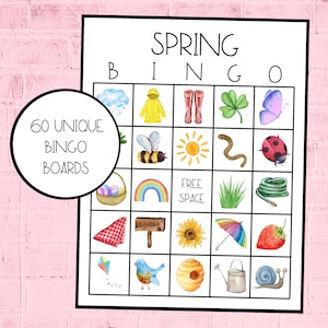 Spring Bingo | Springtime Bingo | Printable Spring Bingo | Instant ...
