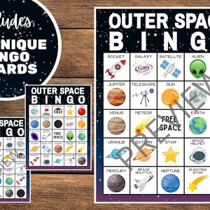 Outer Space Bingo Solar System Bingo Instant Download - Etsy
