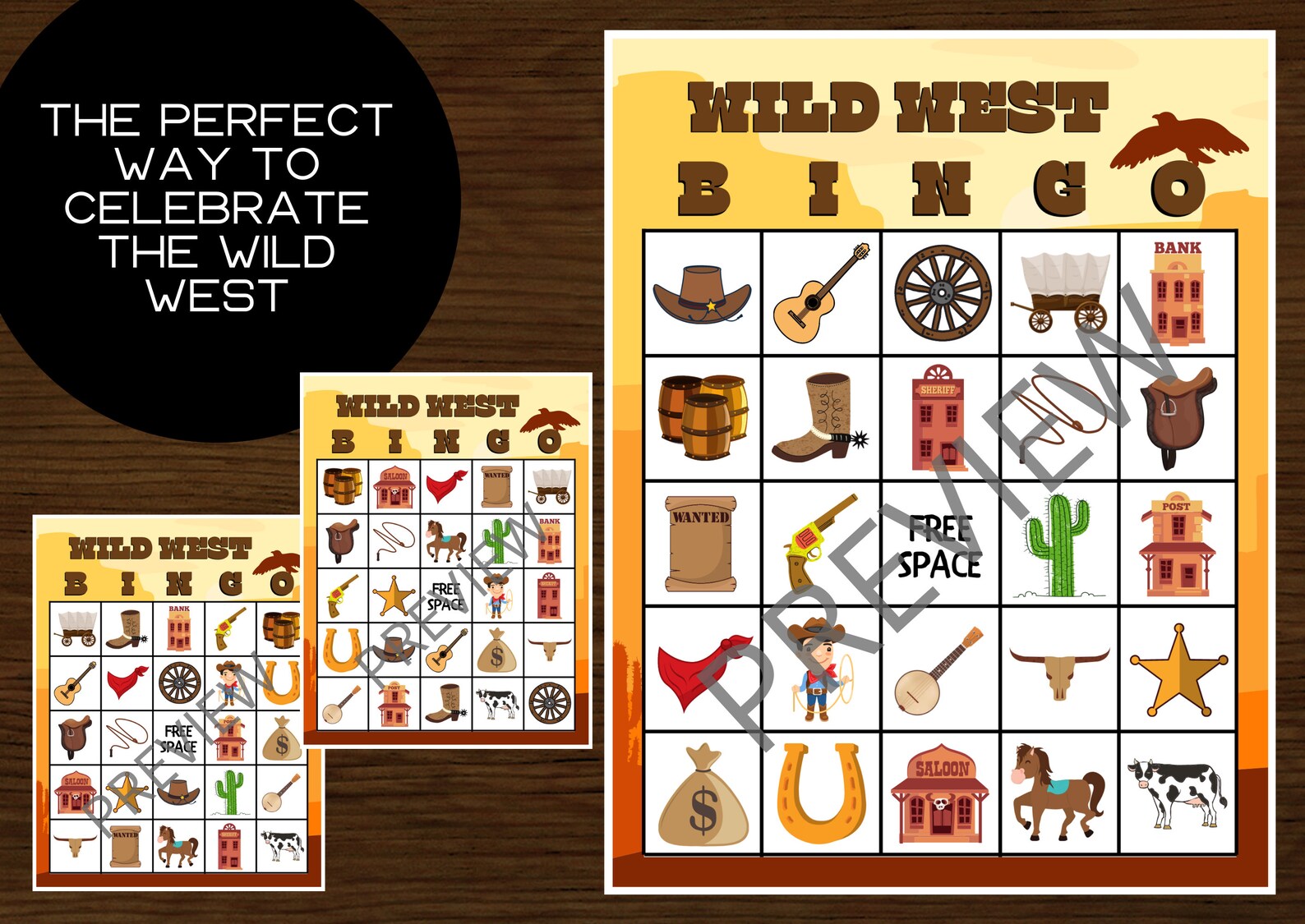 Wild West Bingo Wild West Party Game Wild West Birthday | Etsy