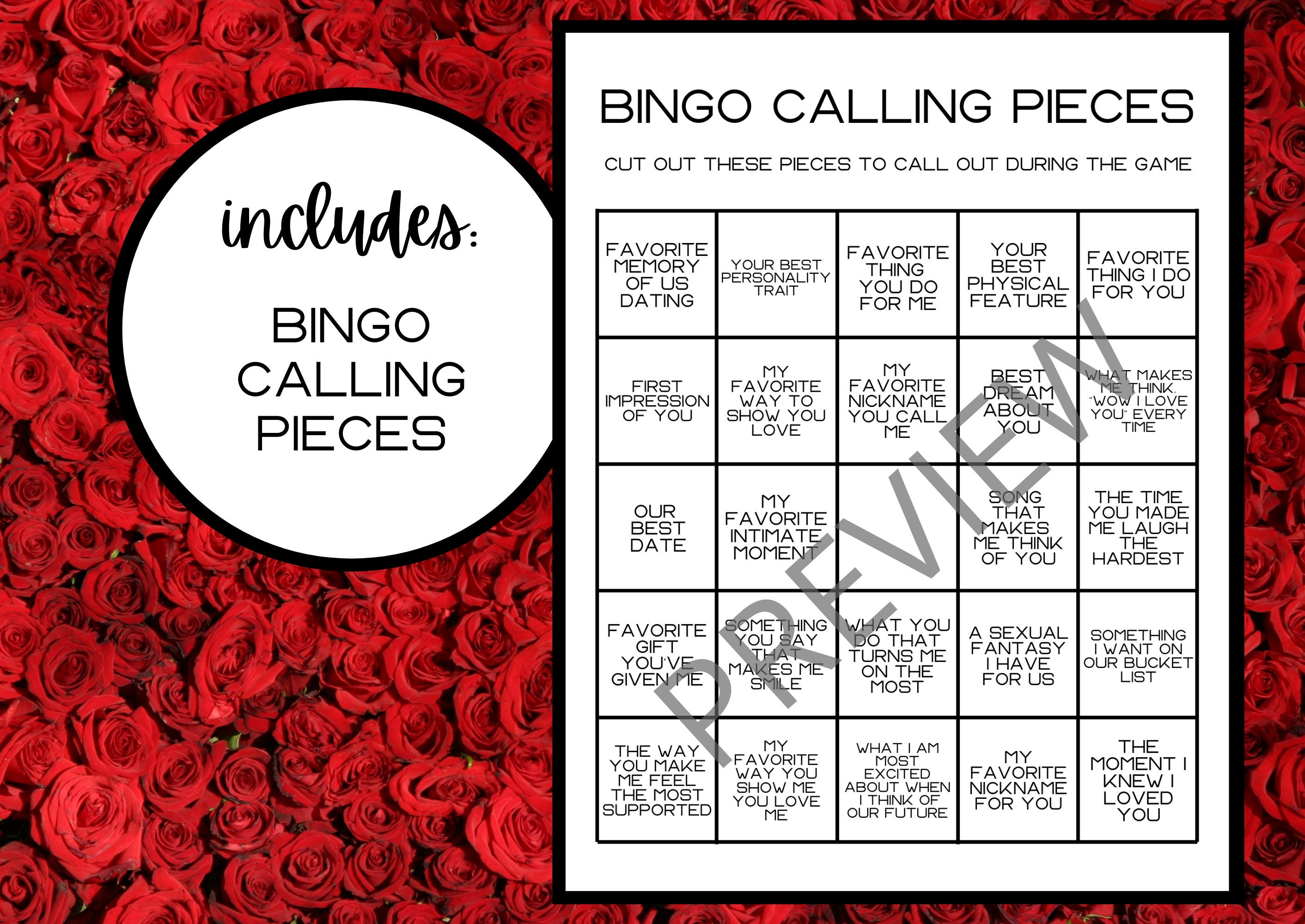 I Love You Bingo Valentine's Bingo Instant Download - Etsy